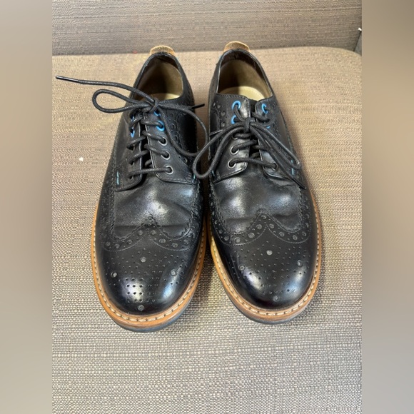 Clarks | Shoes | Clarks Wingtip Perforated Oxford Black Leather Lace Up ...